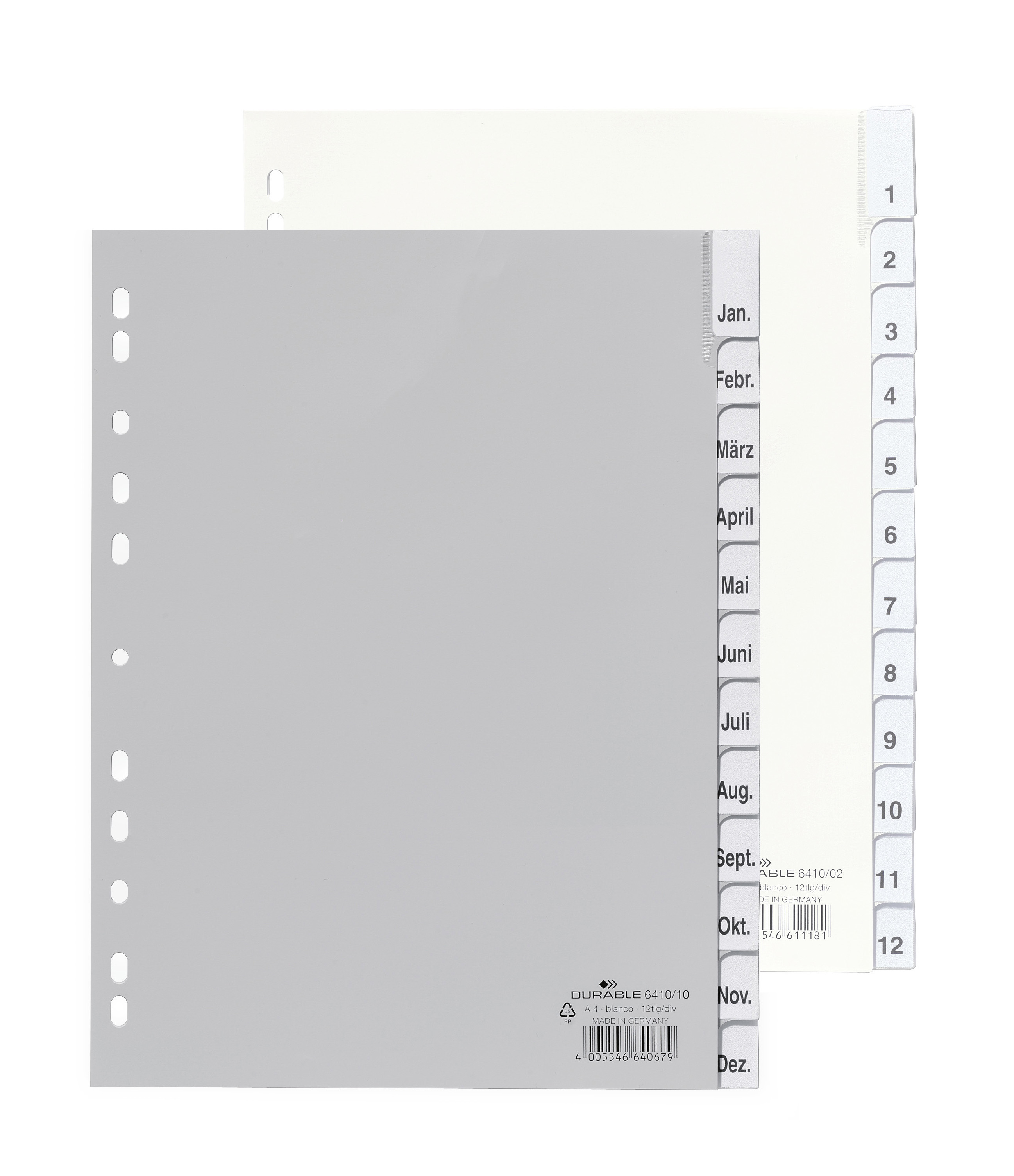 Pärmregister Durable Instick 12-del PP A4 1-12 Jan-Dec - Plastregister - ikontor.se